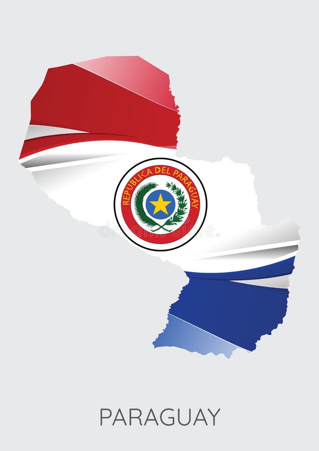 Map of Paraguay with Flag As Texture Stock Vector - Illustration of ...