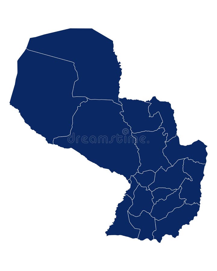 Map of Paraguay with Regions and Borders Stock Vector - Illustration of ...