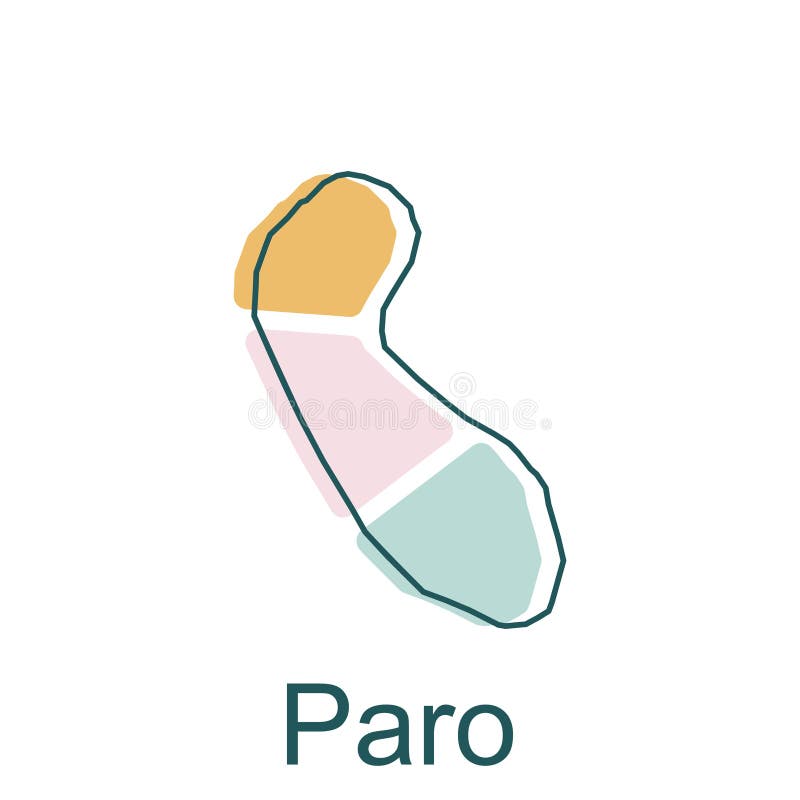 Map of Paro Geometric Line Modern Design Template, Illustration Vector ...