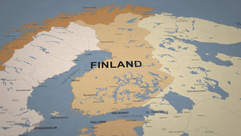 Old Paper Map of Finland stock video. Video of collection - 277468805