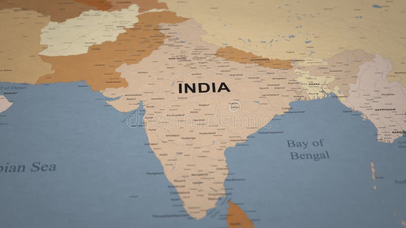 Old Paper Map of India stock footage. Video of move - 277468718