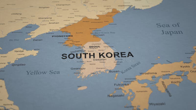 Old Paper Map of South Korea Stock Video - Video of union, korean ...