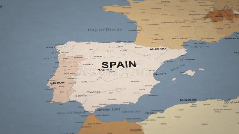 Old Paper Map of Spain stock footage. Video of land - 277467970