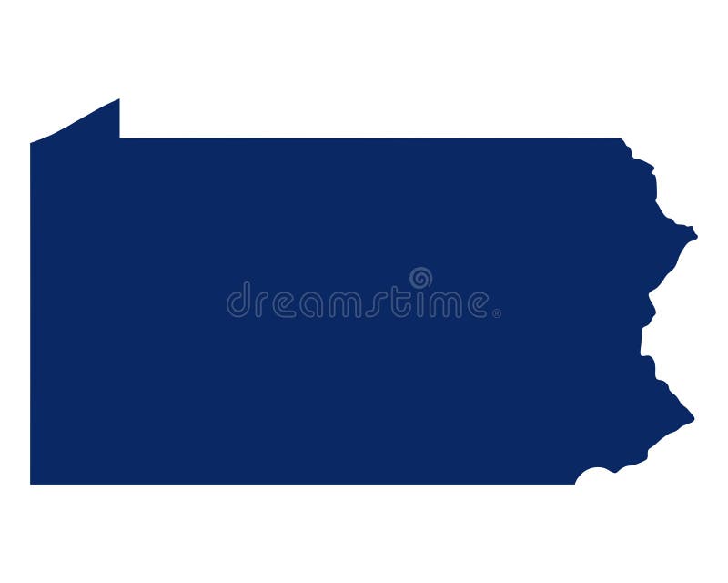 Map of Pennsylvania in Blue Colour Stock Vector - Illustration of ...