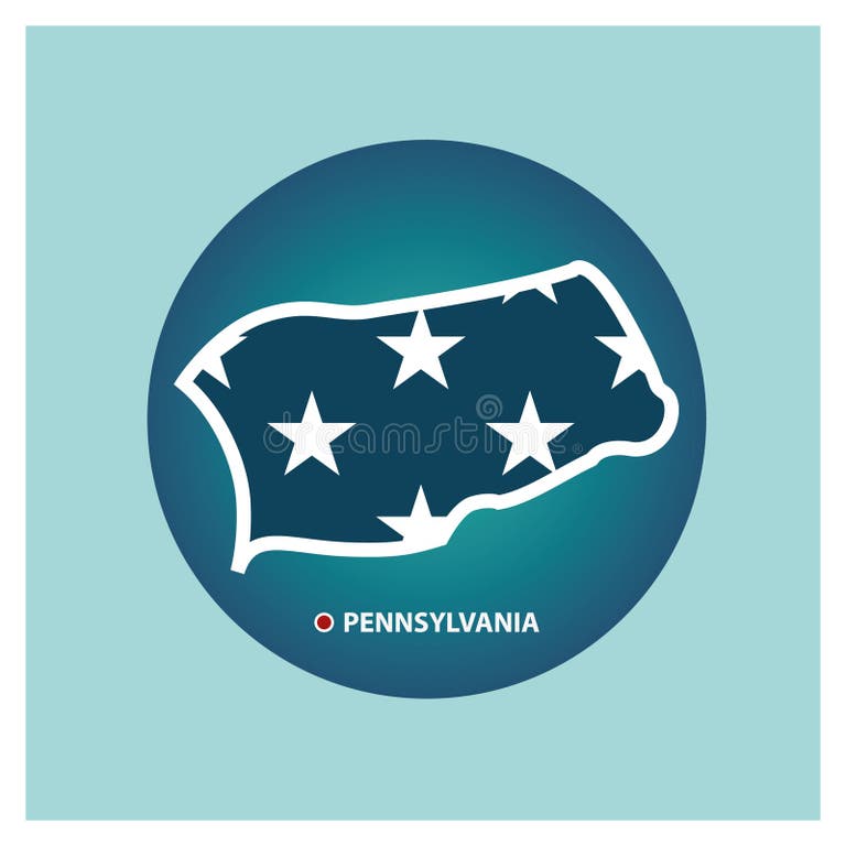 Map of Pennsylvania State. Vector Illustration Decorative Design Stock ...