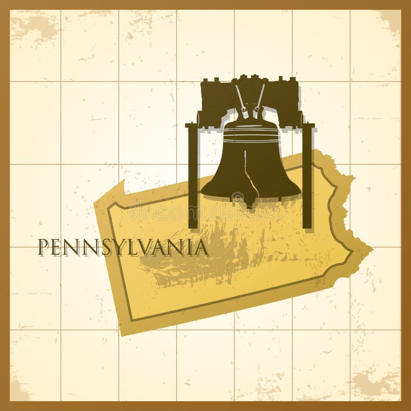 Map of Pennsylvania State. Vector Illustration Decorative Design Stock ...