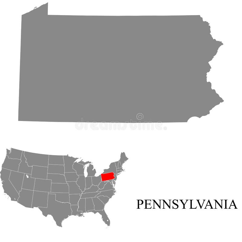 Map of the Pennsylvania stock vector. Illustration of isolated - 205834791
