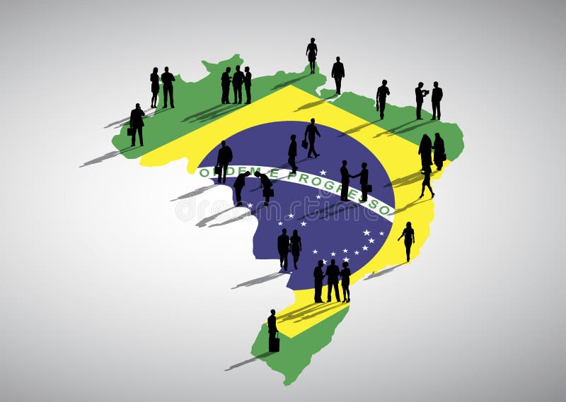 Brazil Business Map People Concept Stock Illustration - Illustration of ...