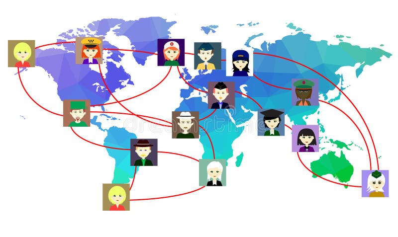 Map of the People and for Them. Vector Stock Vector - Illustration of ...