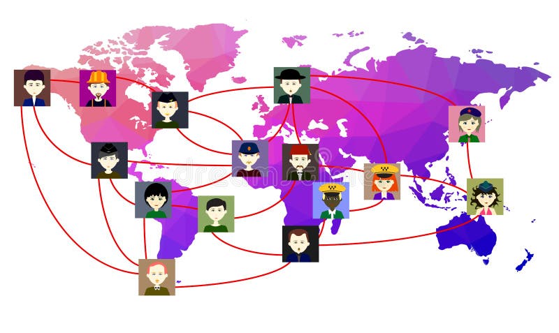 Map of the People and for Them. Vector Stock Vector - Illustration of ...