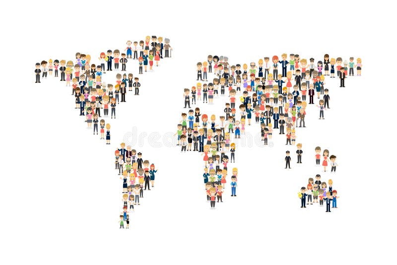 Map from people. stock vector. Illustration of crowd - 108254962