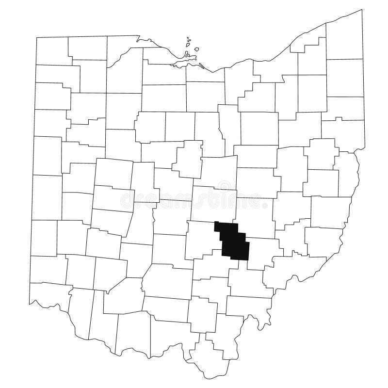 Harta Comitatului Perry Din Statul Ohio Pe Fond Alb. Hartă Unică a ...