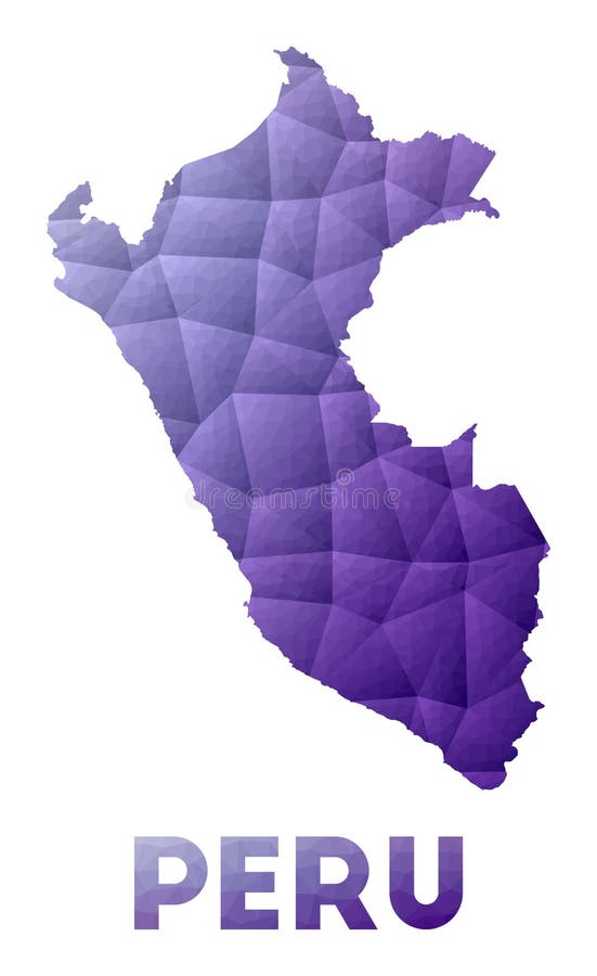 Map of Peru. Low Poly Illustration of the Country Stock Vector ...