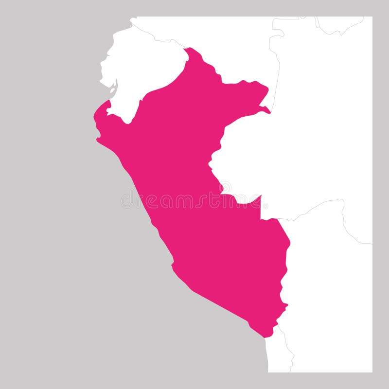 Map of Peru Pink Highlighted with Neighbor Countries Stock Vector ...