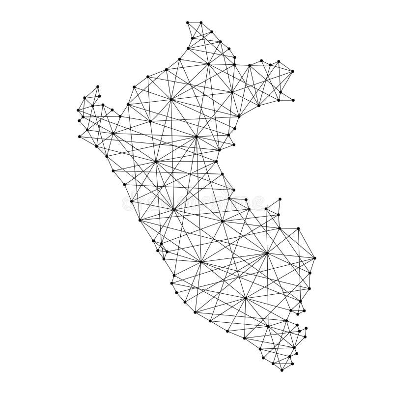 Peru Map of Black Contour Curves of Vector Illustration Stock Vector ...