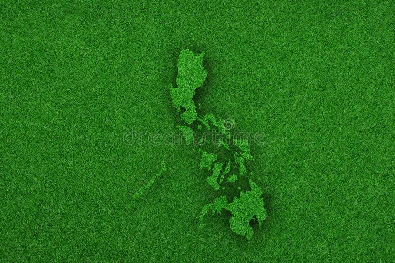 Green Map of Philippines with Outline Vector Design Template. Editable ...