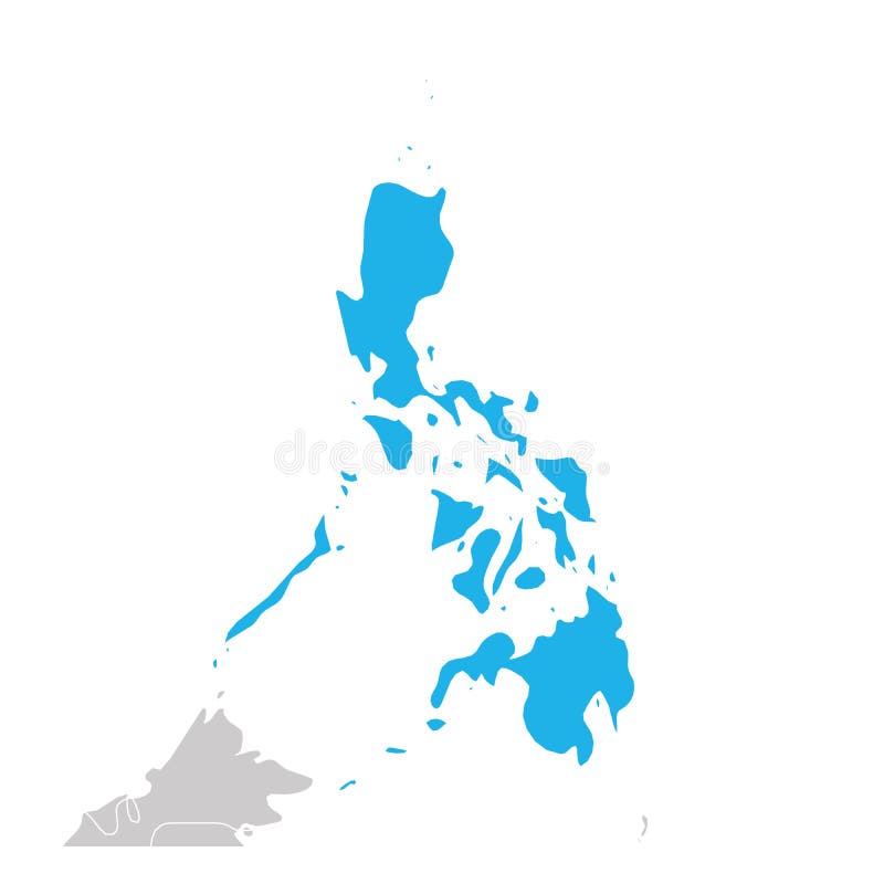 Map of Philippines Green Highlighted with Neighbor Countries Stock ...