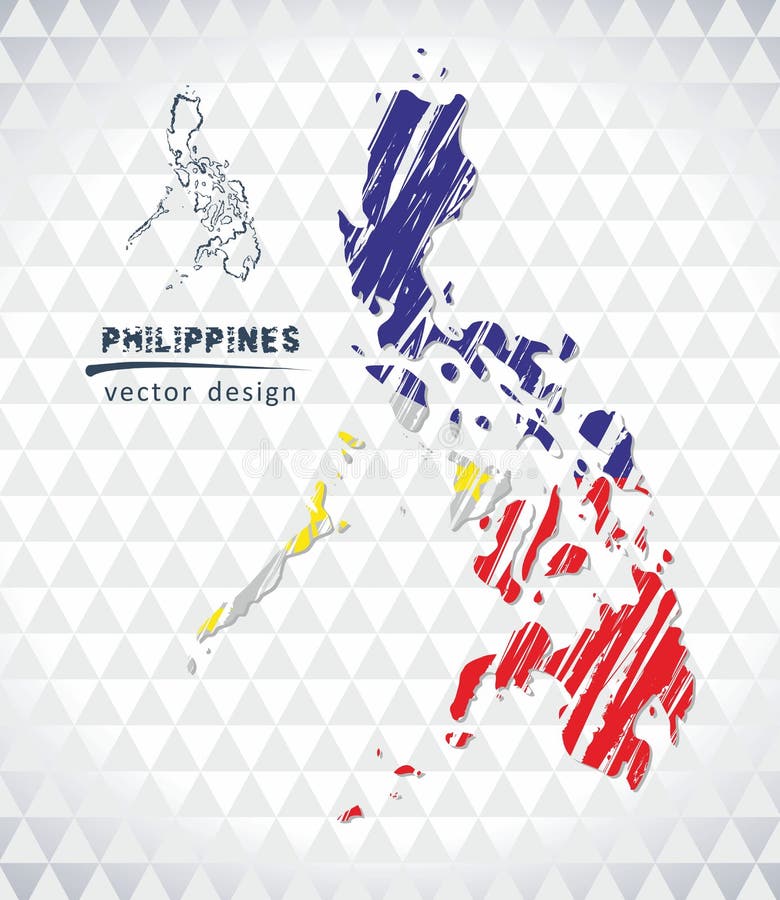 Map of Philippines with Hand Drawn Sketch Pen Map Inside. Vector ...