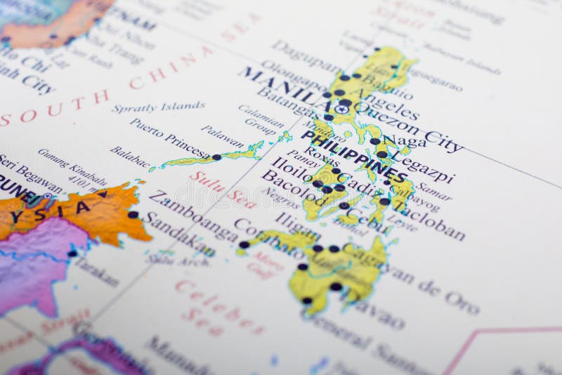 Map of Philippines stock photo. Image of manila, southeast - 127866356