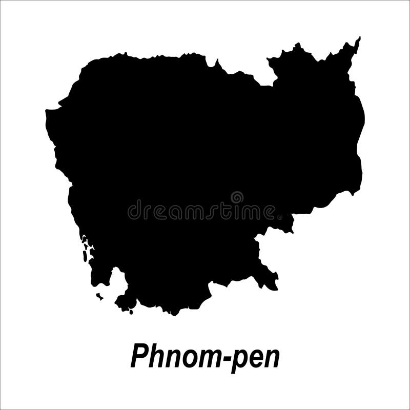 Map of Phnom Penh, Cambodia Stock Vector - Illustration of group, flat ...