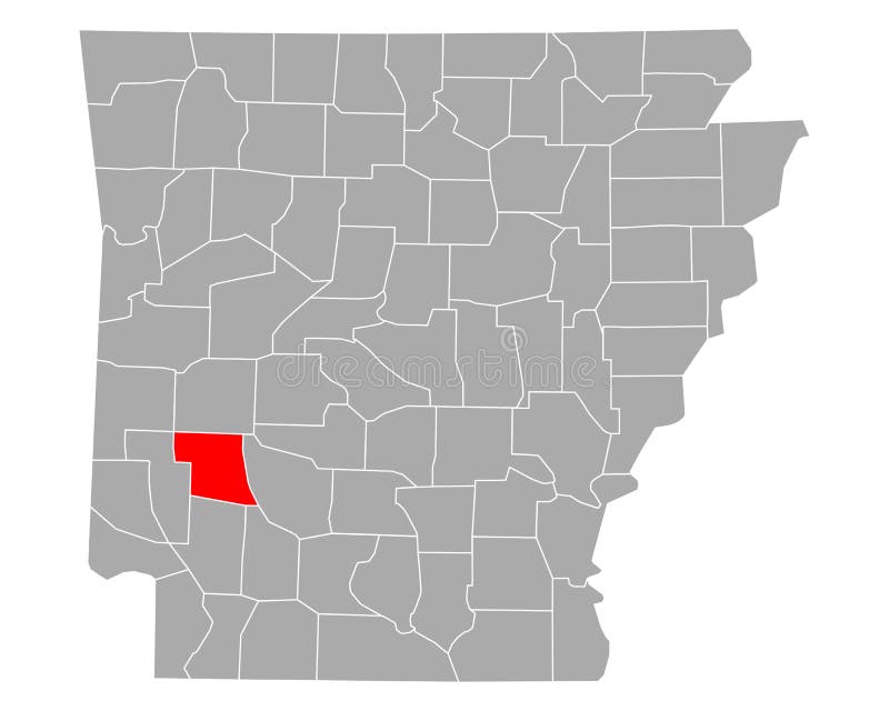 Arkansas, Pike county map stock vector. Illustration of geography ...