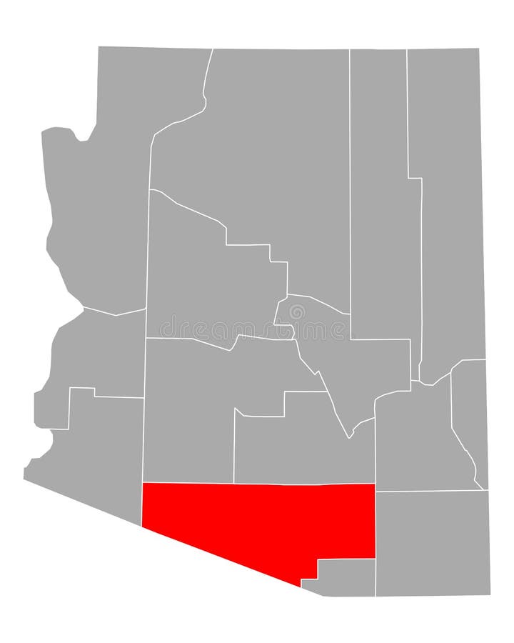Map of Pima County in Arizona Stock Vector - Illustration of cities ...