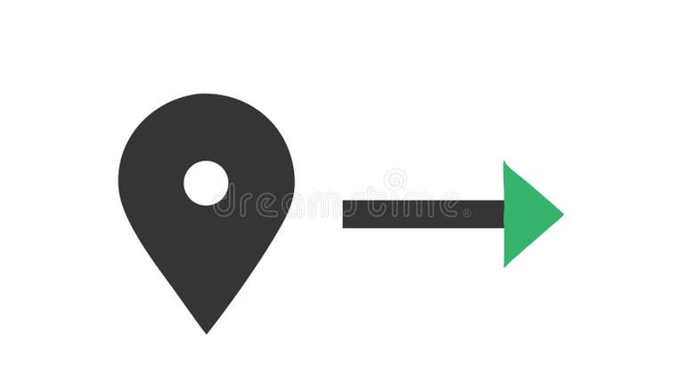 Map Pin with Arrow Icon for Navigation and Destination, Vector Design ...