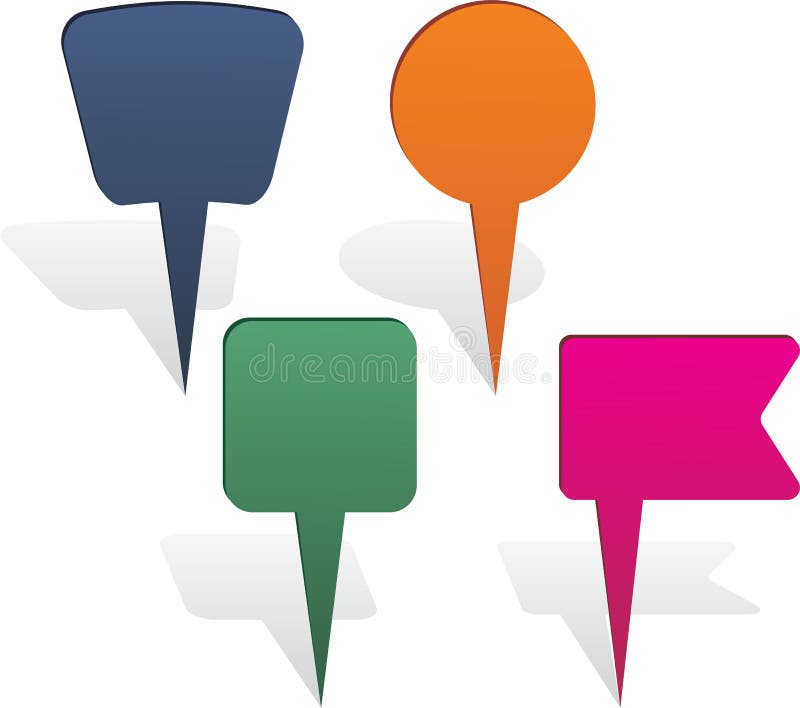 Map Pin Arrows Set. Vector Illustration Stock Vector - Illustration of ...