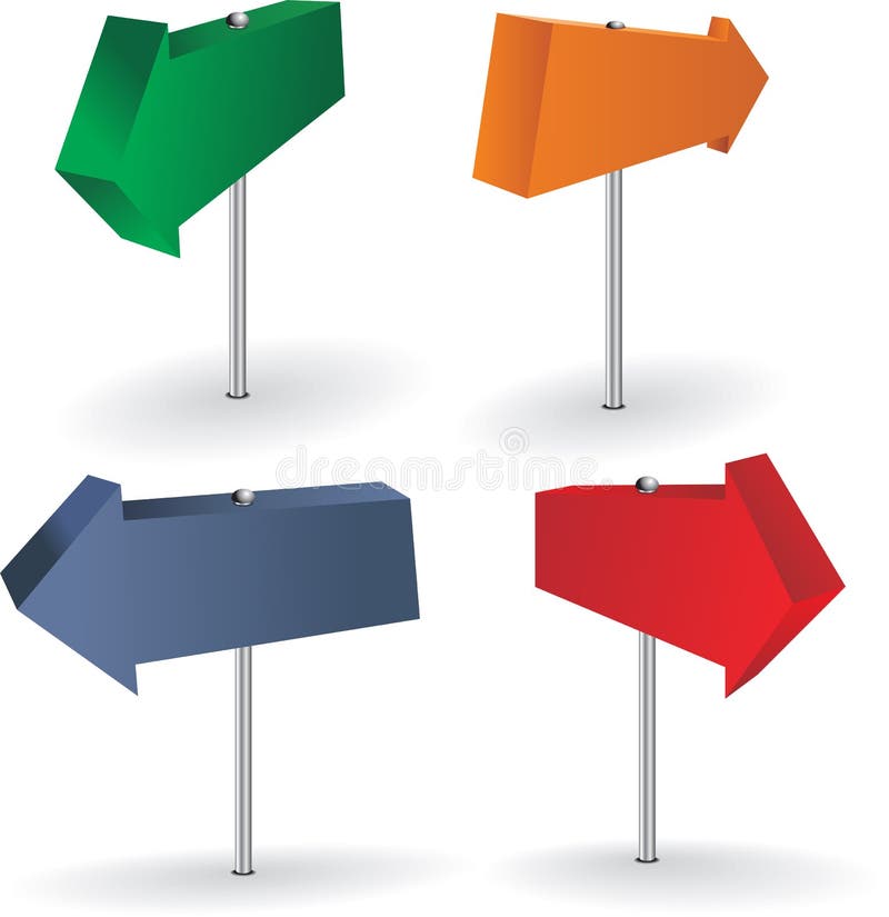 Map Pin Arrows Set. Vector Illustration Stock Vector - Illustration of ...