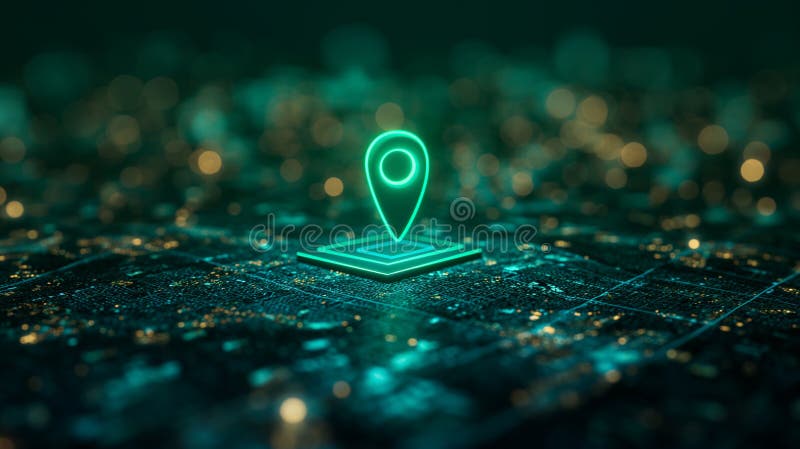 Map Pin in Cityscape and Network Connection, Indicating the City ...