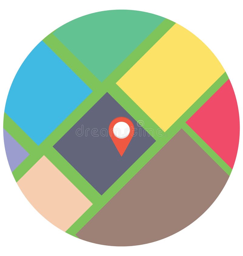 Map Pin Color Isolated Vector Icon that Can Be Easily Modified or Edit ...