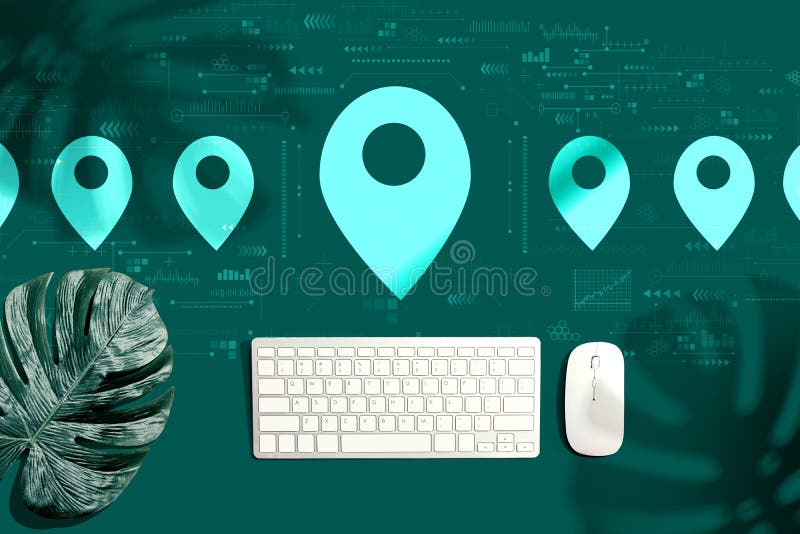 Map Pin Concept with a Computer Keyboard Stock Photo - Image of ...
