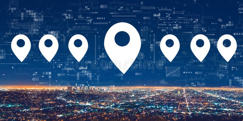 Map Pin Concept with Downtown Los Angeles Stock Illustration ...