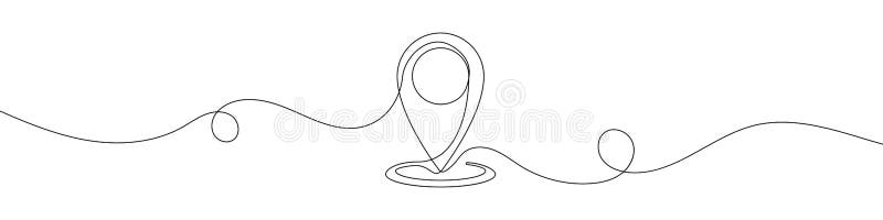 Map Pin in Continuous Line Drawing Style. Line Art of GPS Navigation ...