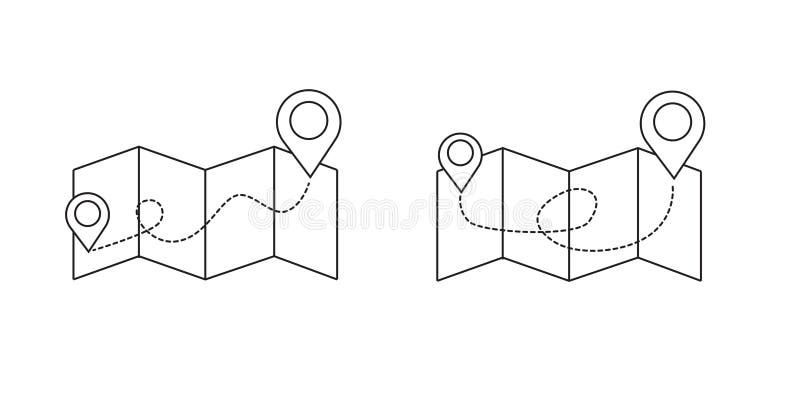 Map with Pin.direction Pointer on Folded City Map, Gps Navigation and ...