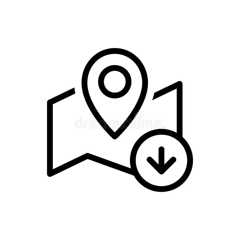 Map Pin Download Icon. Offline Maps Navigator. Vector EPS 10 Stock ...