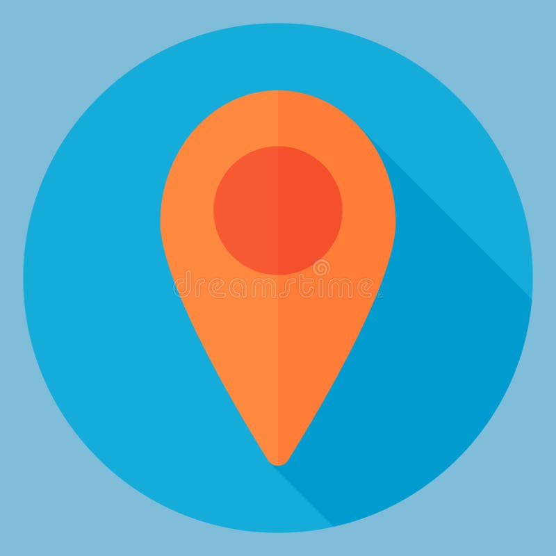 Map Pin Flat Design Style Modern Icon. Simple Pointer Minimal Vector ...