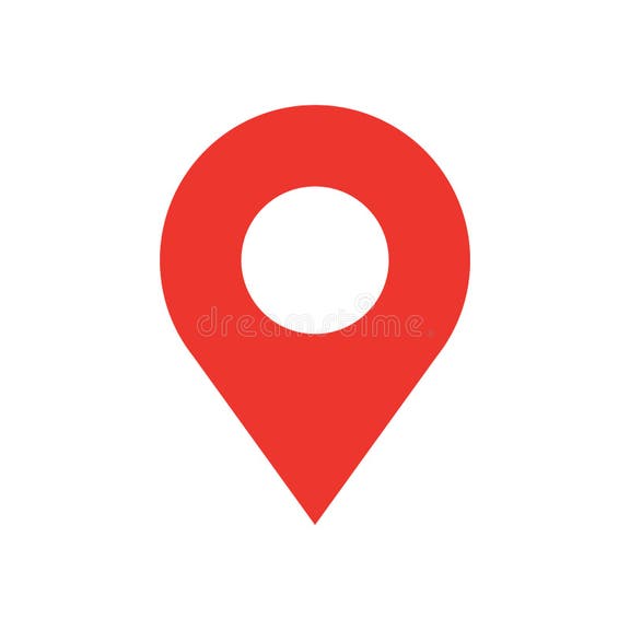 Map Pin Flat Design Style Modern Icon. Simple Red Pointer Minimal ...