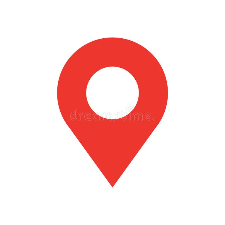 Map Pin Flat Design Style Modern Icon. Simple Red Pointer Minimal ...