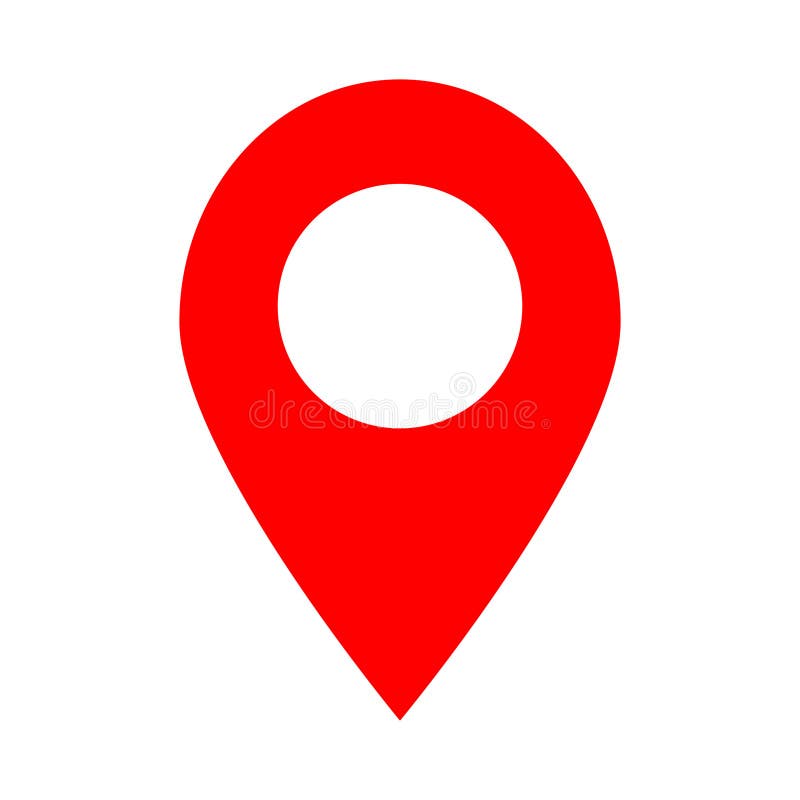 Map Pin Flat Design Style Modern Icon. Simple Red Pointer Minimal ...