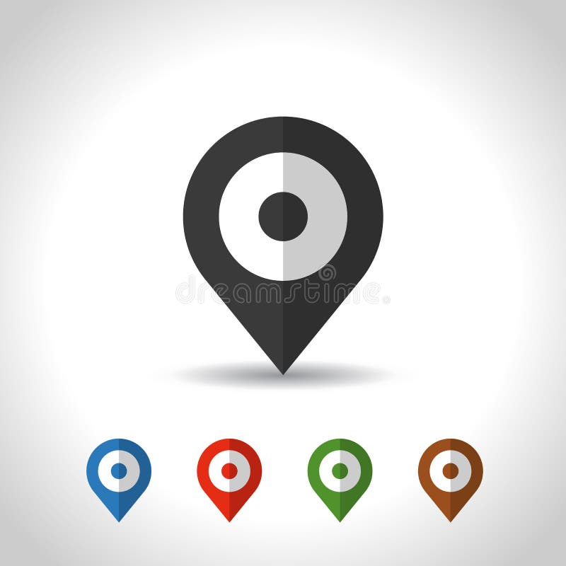 Map Pin and Geolocation Mapping Icon. Color Set Stock Vector ... Map Pin and Geolocation Mapping Icon. Color Set Stock Vector ...