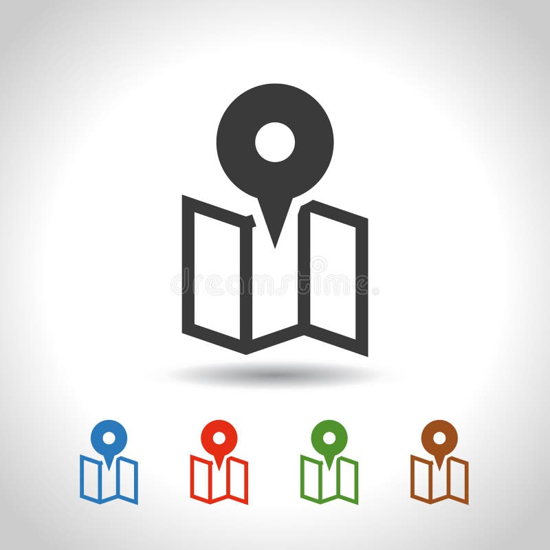 Map Pin and Geolocation Mapping Icon. Color Set Stock Illustration ... Map Pin and Geolocation Mapping Icon. Color Set Stock Illustration ...