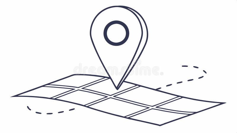Map Pin on Grid, Location Icon for Maps and Navigation Themes Vector ...
