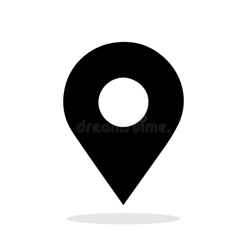 Map Pin Icon. Black Map Pin Location Icon Isolated on White Background ...