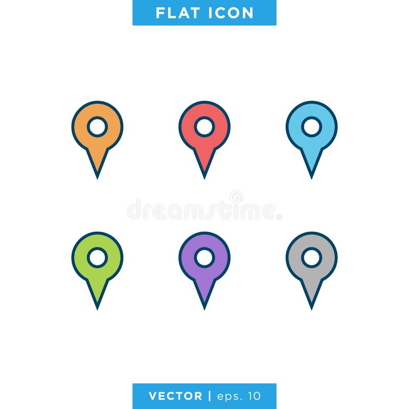 Map Pin Icon Design Template. Stock Vector - Illustration of element ...