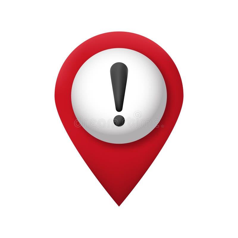 Map Pin Icon Exclamation Mark Warning Stock Vector - Illustration of ...