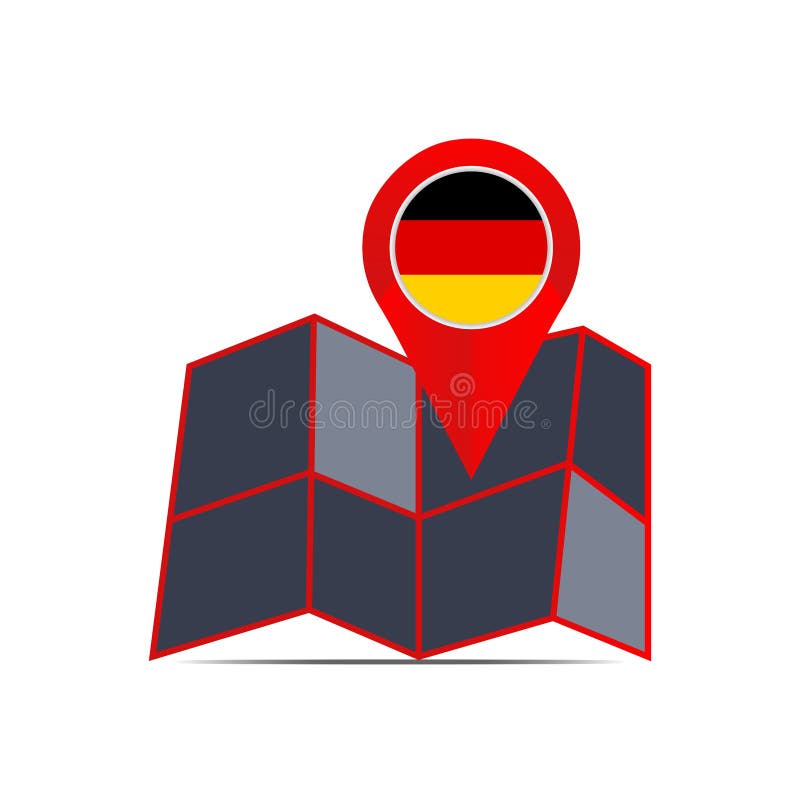 Map Pin Icon of Germany with a Country Flag Stock Vector - Illustration ...
