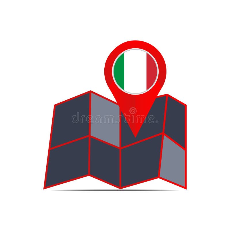 Map Pin Icon of Italy with a Country Flag Stock Vector - Illustration ...