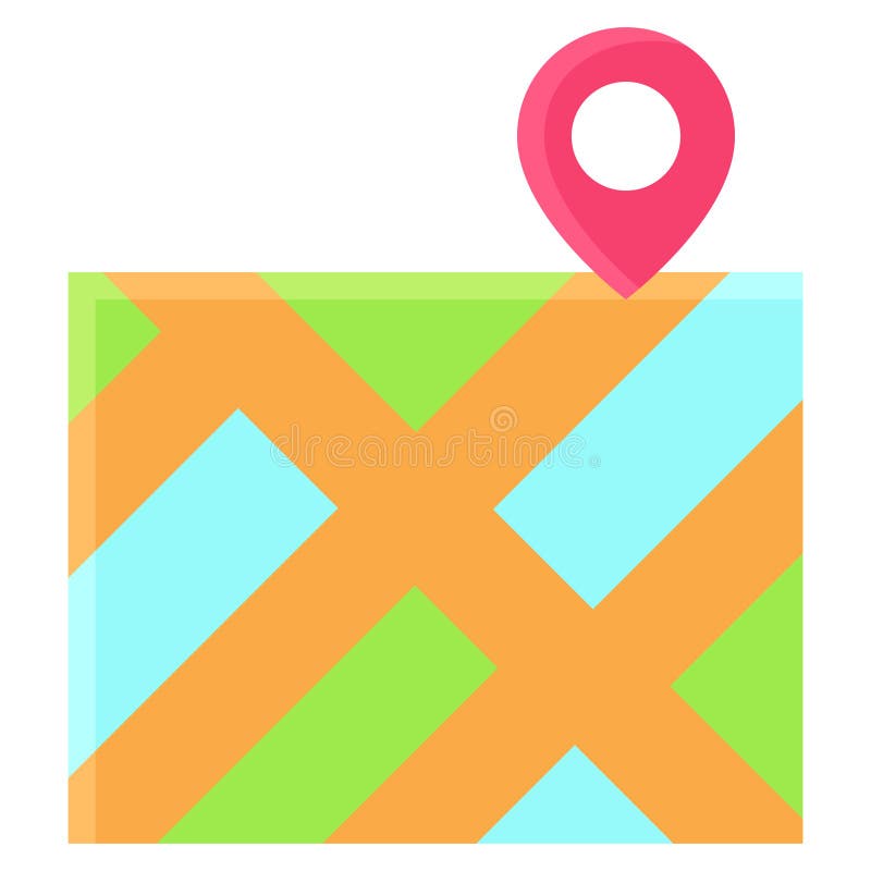 Map and Pin Icon, Location Map and Navigation Vector Stock Vector ...