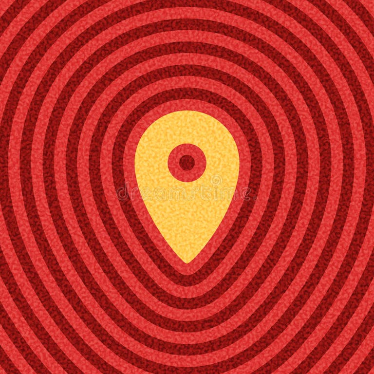 Map Pin Icon with Red Ripple Background Stock Vector - Illustration of ...